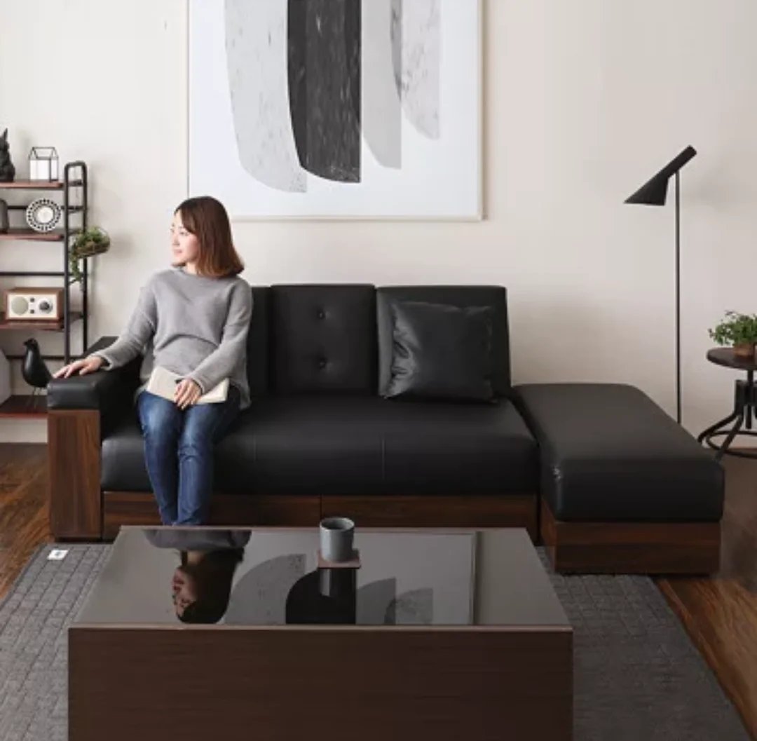 Margot PU Leather Storage Sofa Bed - Indigo Sofa