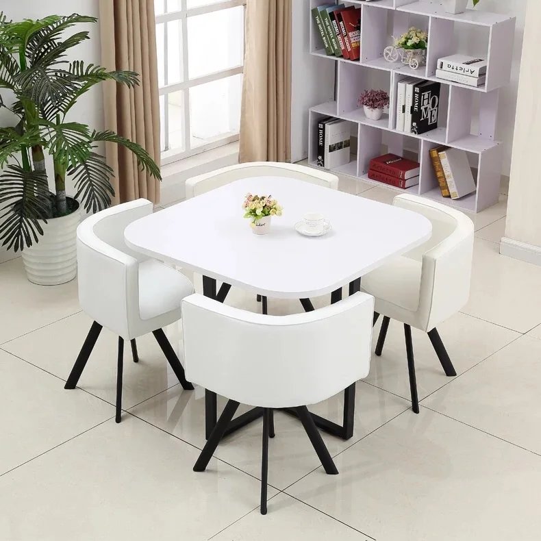 Juliet Chesterfield Dining Table + 4 Chairs Set - Indigo Sofa