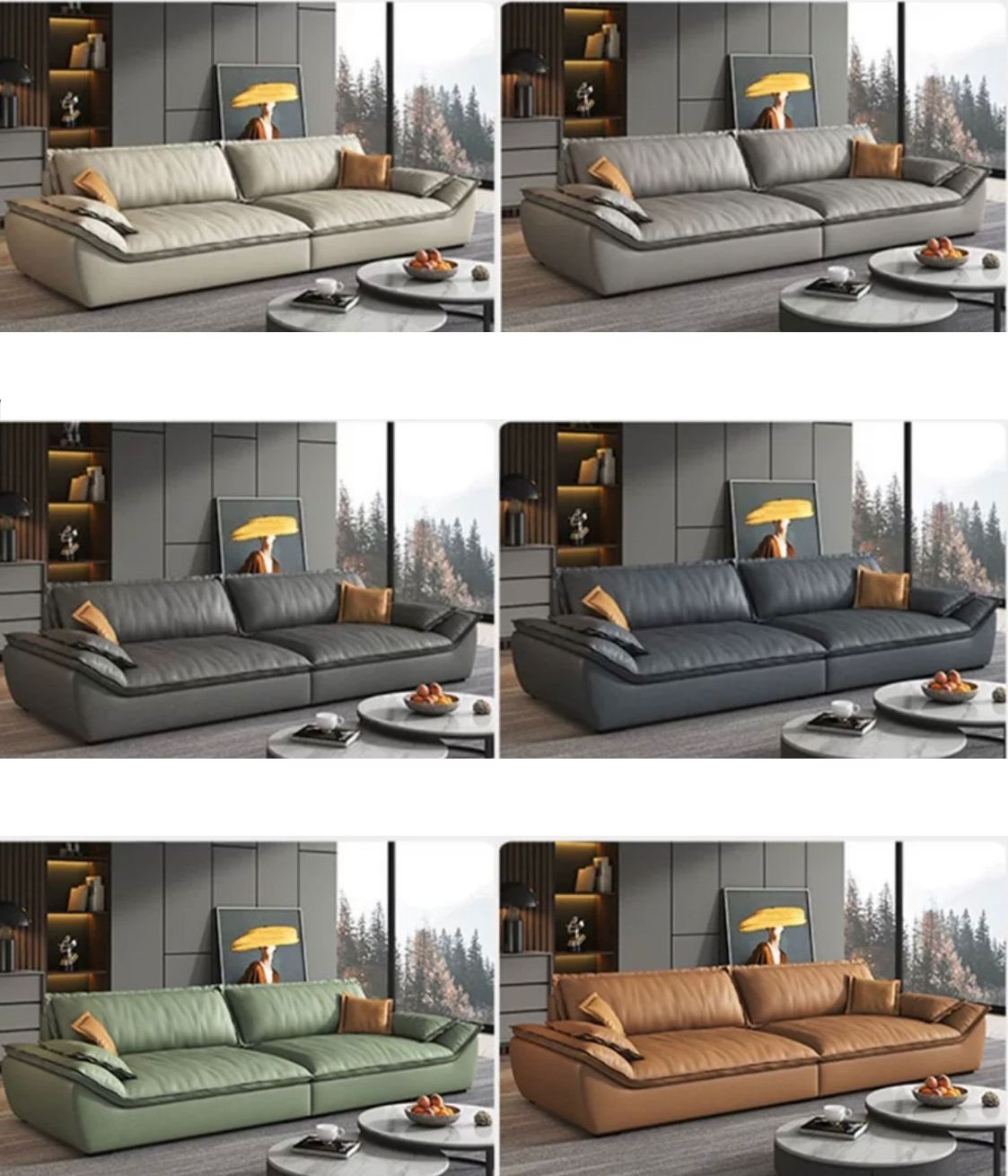 Rassem Leatherine Sofa - Indigo Sofa