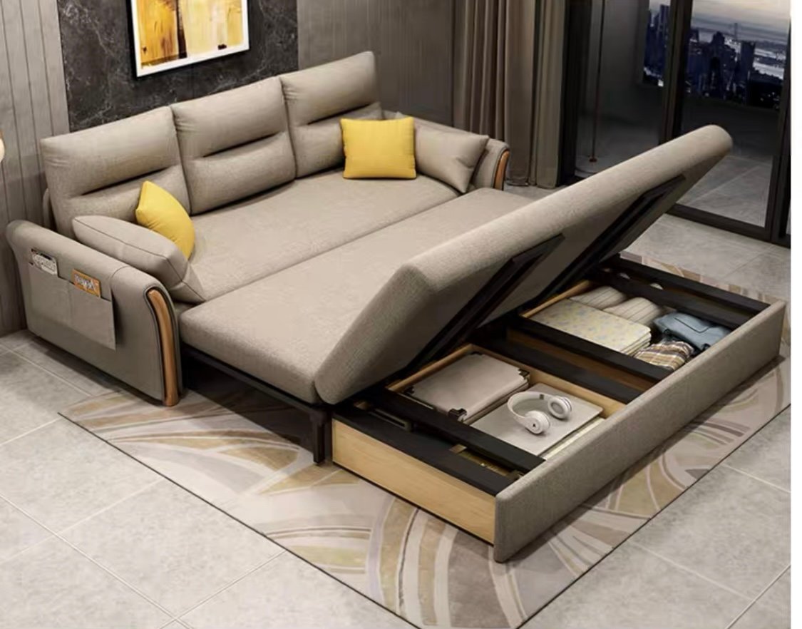 Elvira Fabric Storage Sofa Bed - Indigo Sofa
