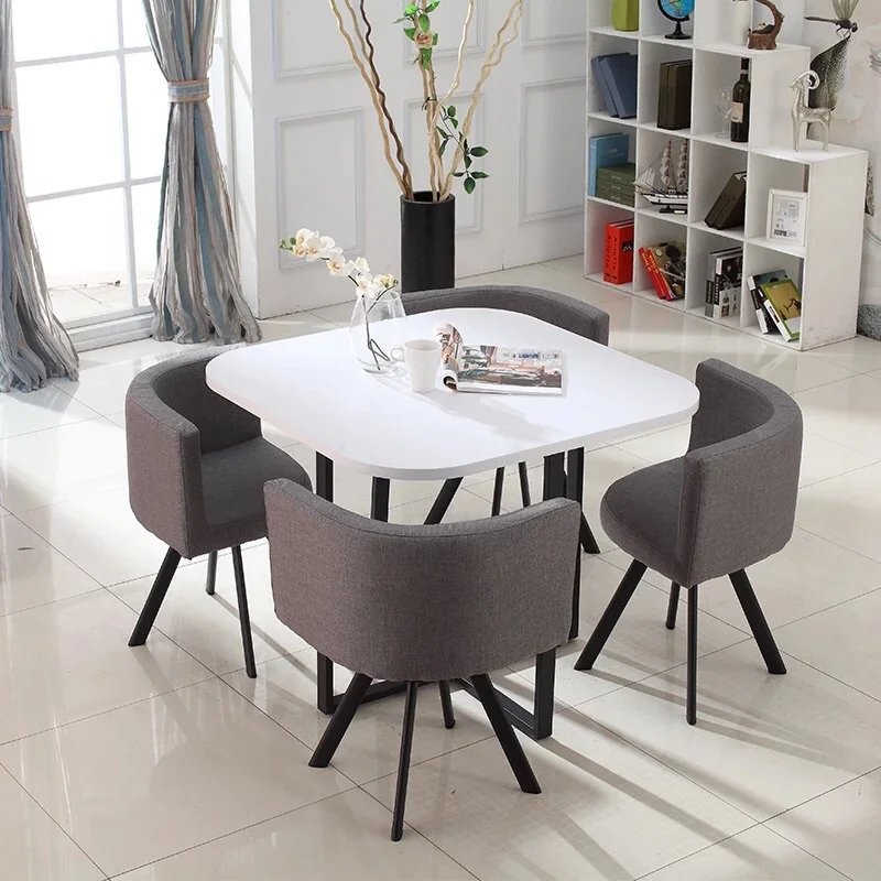 Juliet Chesterfield Dining Table + 4 Chairs Set - Indigo Sofa